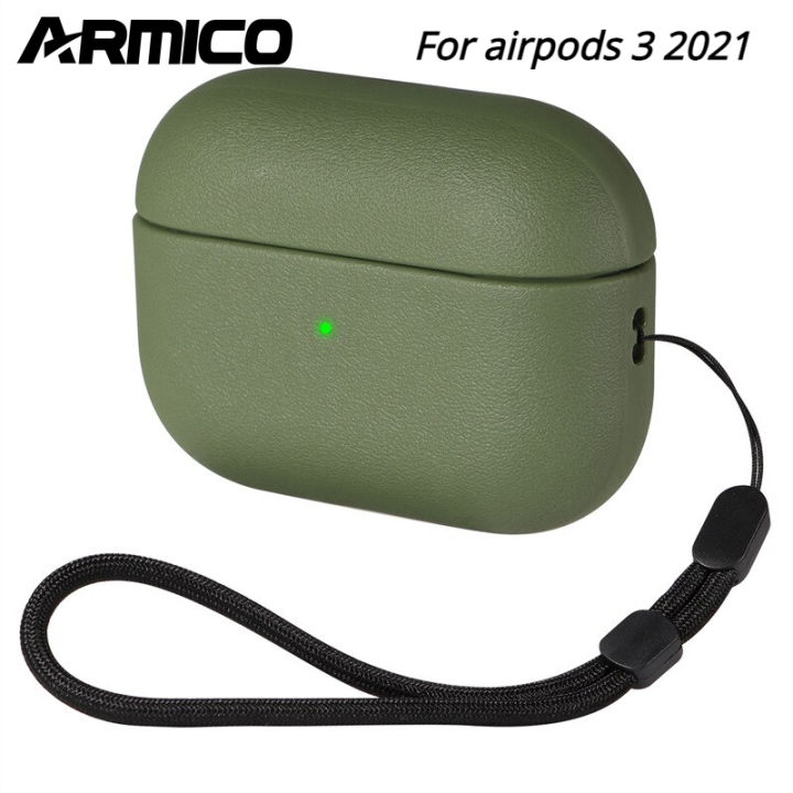 (Only Case) ARMICO 2023 NEW for TPU AirPods 3 (2021) Case Cover Leather ...