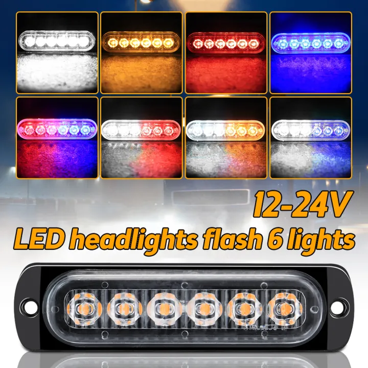 12V 24V Car led strobe light Flashing Grille Lights emergency light ...
