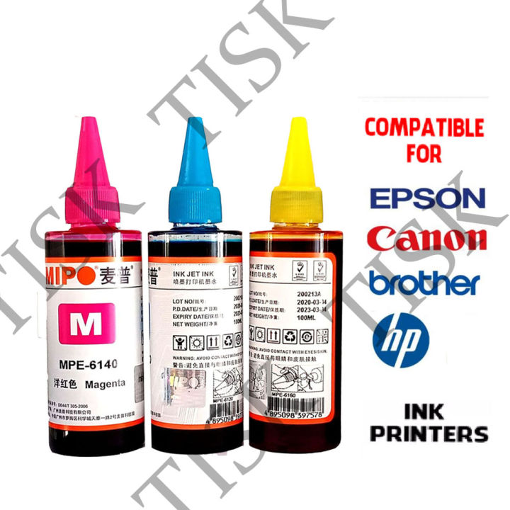 Universal Refill MIPO Ink Bottles Canon, Epson, Brother, HP (Cyan ...