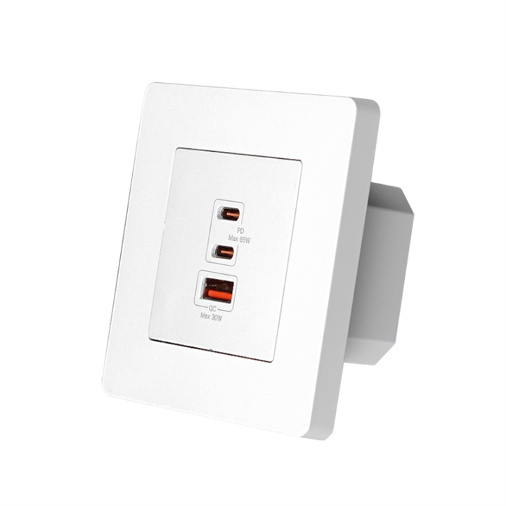 65W Fast Charging PD3.0 Wall Electrical Outlet Charger GaN Socket 3 ...