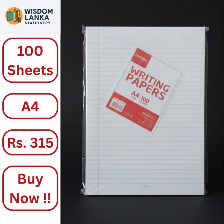 Single Rule Writing Papers Bundle / Rough Papers 100 A4 Size Sheets ...