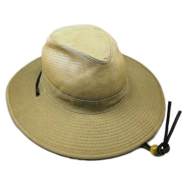 Wide Stiff Brim UPF50+ Sun Protection Outdoor Hat Brushed Cotton Vented ...