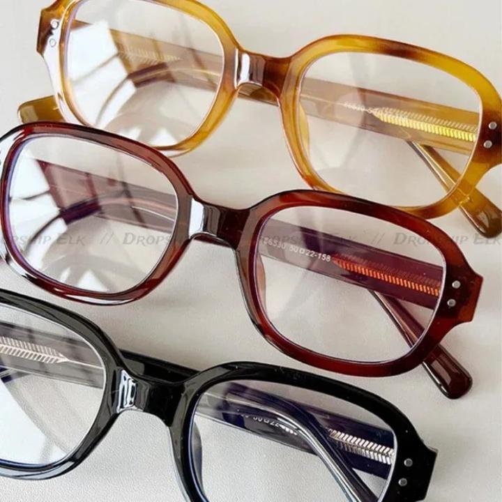 Retro Korean Anti Blue Light Glasses Frame Men Women Ins Y2K Clear Lens ...