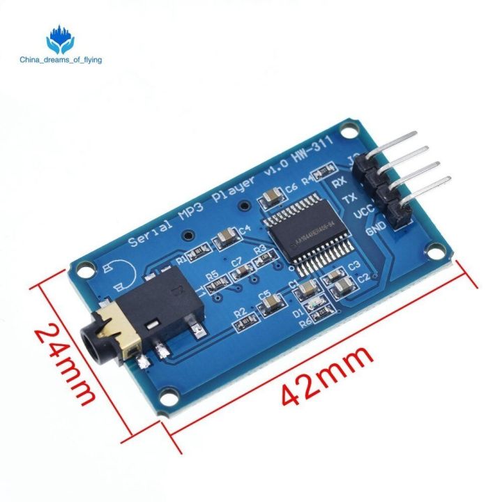 【VA VA VOOM】YX5300 UART TTL Serial Control MP3 Music Module MP3 / Micro ...