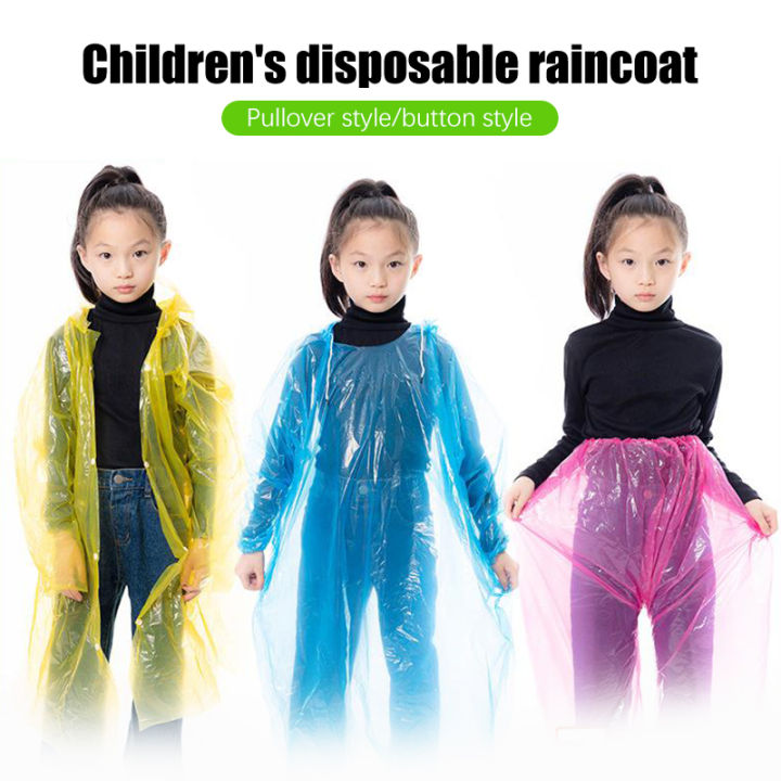 Child Disposable Raincoat Outdoor Hiking Rafting Mountaineering Water ...