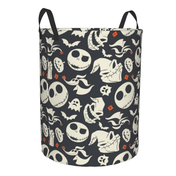 Custom Jack Skellington Laundry Basket Foldable Large Clothing Storage ...