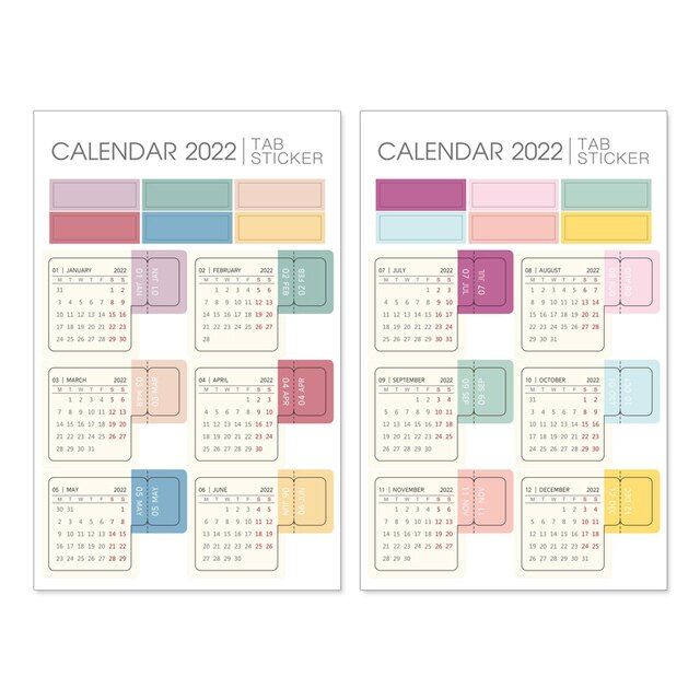 Planner 2021 Tab Sheets/Set Stationery Functional 2 Stickers Mark ...