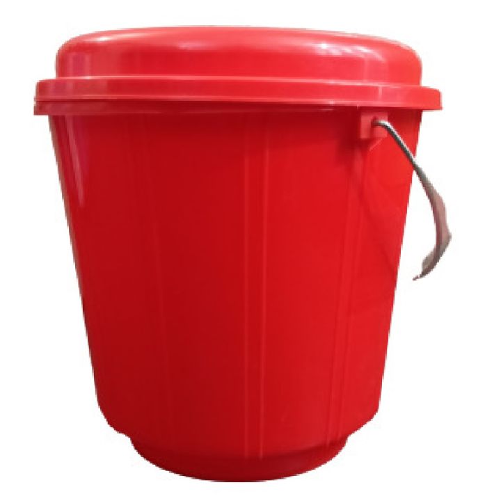 Daxer 9L Round Plastic Bucket Strong Drum With Handle & Lid Red - DBS09 ...