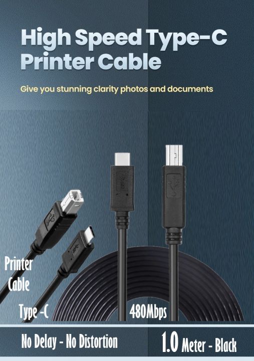 USB Type-C USB 3.1 Male Connector to USB 2.0 B Type Male Data Printer ...
