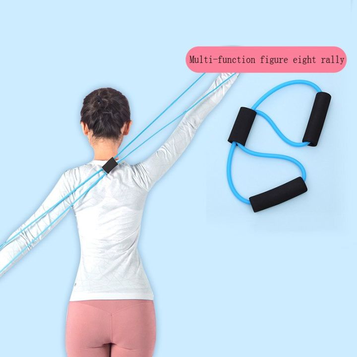 Chest Expander TPE Material 8 Words Pulling Rope Yoga Elastic String ...