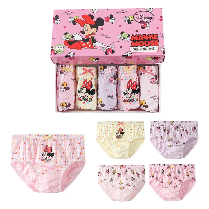 5Pcs Disney Children Briefs Baby Girl Cartoon Underwear Mickey Mouse ...