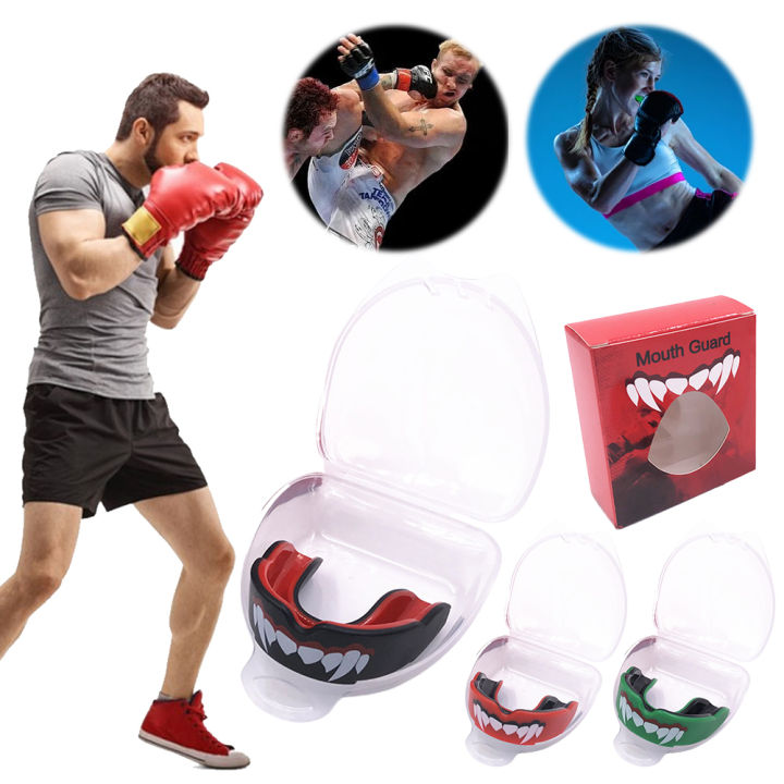 Adults and Junior Gum Shield with Box Teeth Protector Fighting Training ...