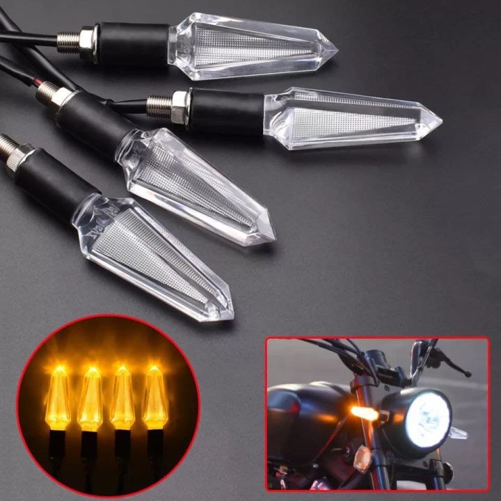 4pcs Crystal LED Motorcycle Transparent Turn Signal Indicator Light ...