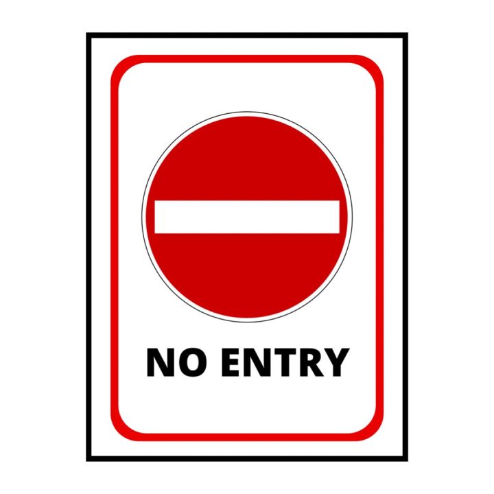 No Entry Sign Board - 15cm X 21cm - White | Daraz.lk