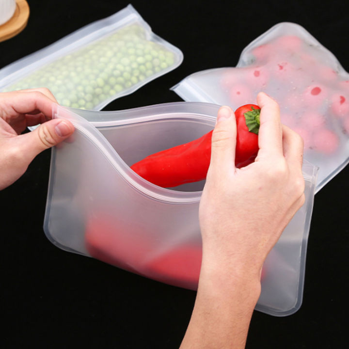 Silicone Food Storage Bag Thick Leakproof Containers Freezer Bag ...