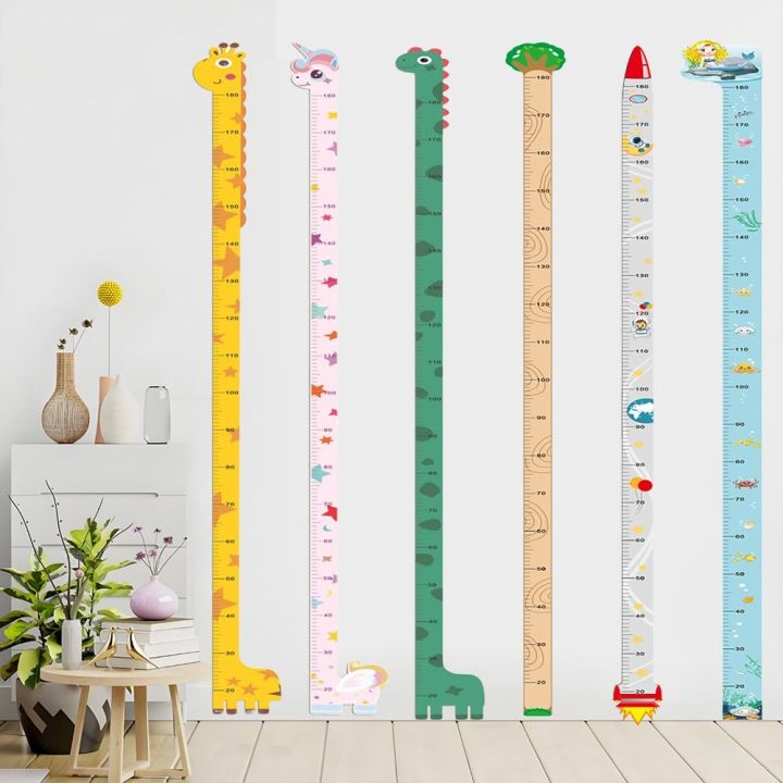 Growth Chart Unicorn Dinosaur Giraffe Height Sticker Waterproof Cartoon ...