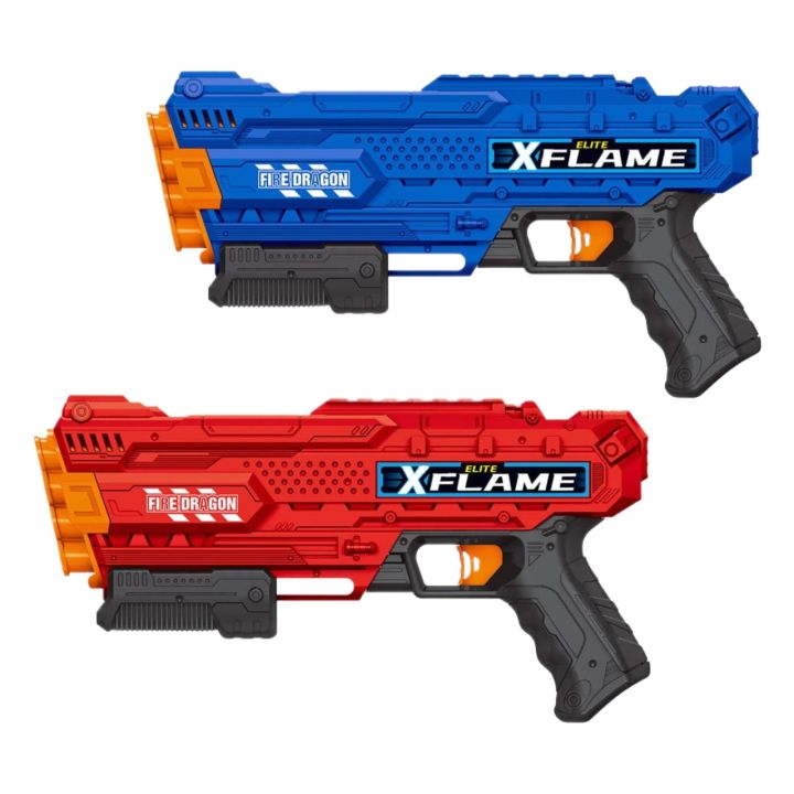 XFlame Blaster Toy Gun 4 Dart Hammer Action Nerff Gun for Kids with 12 ...