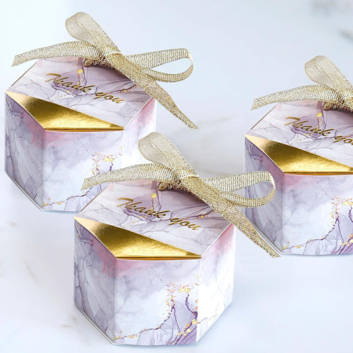 50pcs Small Party Oxes Wedding Favors Boxes Marble Mini Thank You Boxes ...