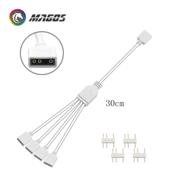 3 Pin 4pins Rgb Led Tape Connector 1 To 1 2 3 4 5 Plug Power Splitter ...