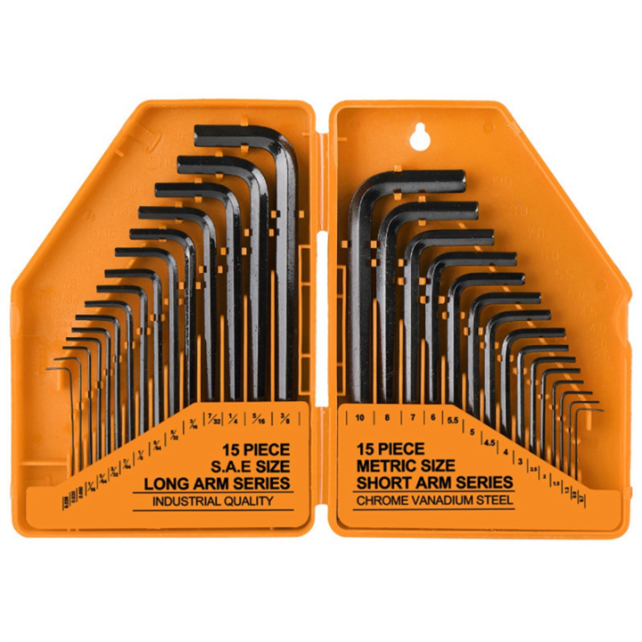 30-Piece Hex Key Set Ball Wrench Metric Inch Hex Tool Hex Key Wrench ...