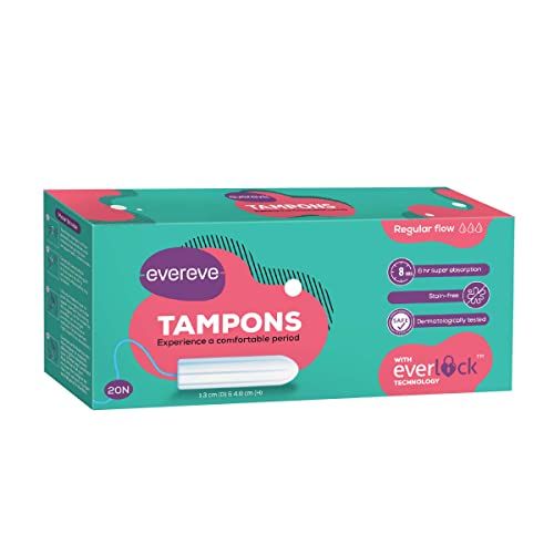 Evereve Tampons, For Regular Menstrual flow, 20 pcs, Super absorption ...