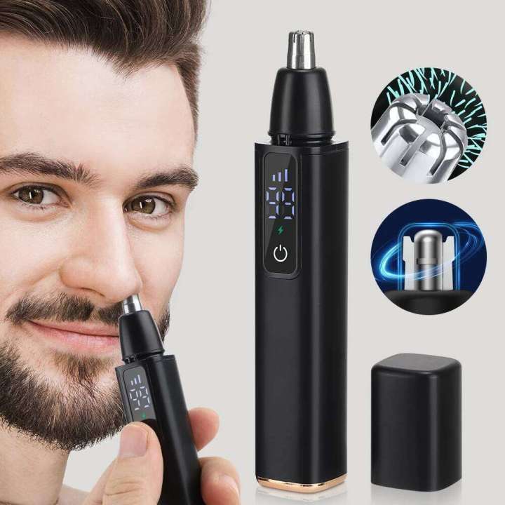 Portable Electric Trimmer LED Display Home Men Women Nose Remover ...