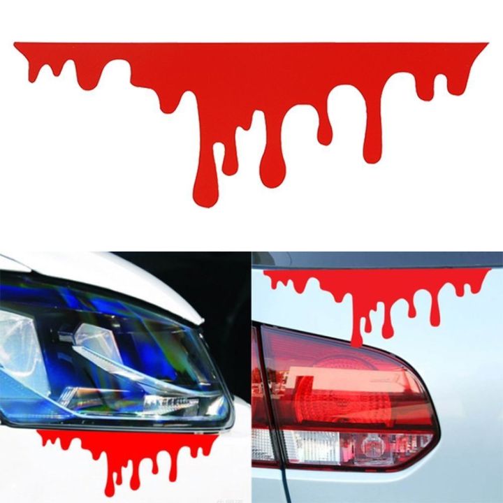 Auto Cool Decals Halloween Car Red Drips Stickers PET Red Drips Red Car ...