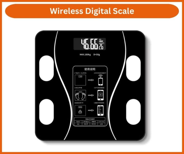Wireless Digital Weight Scale, Smart Bluetooth Body Fat Scale Adult Weight Scale Household Small ...