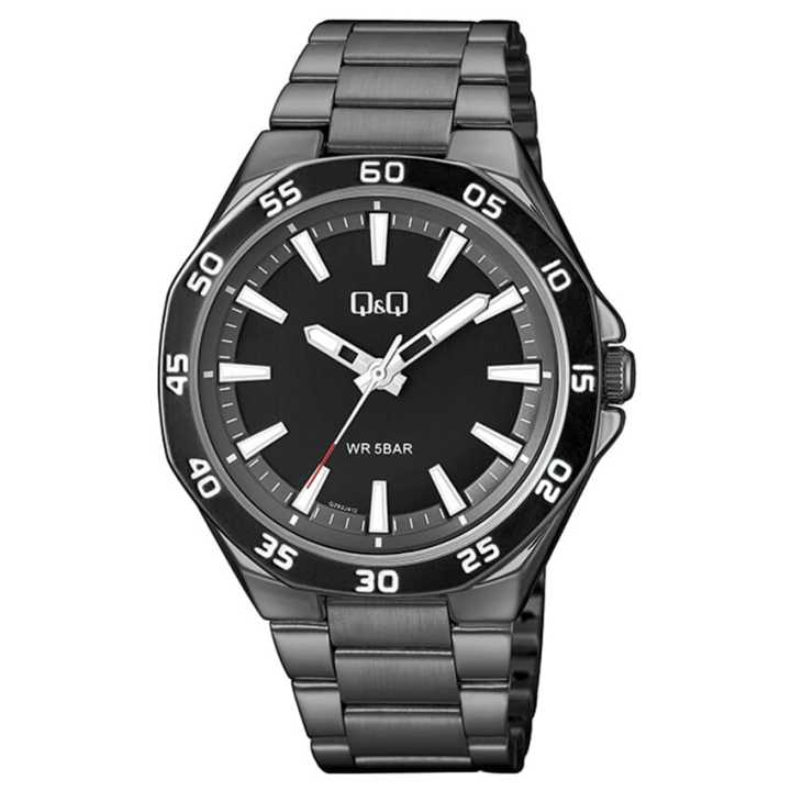 Mens Fashion Shock Proof Black Steel Casual Official Black Dial Analog ...