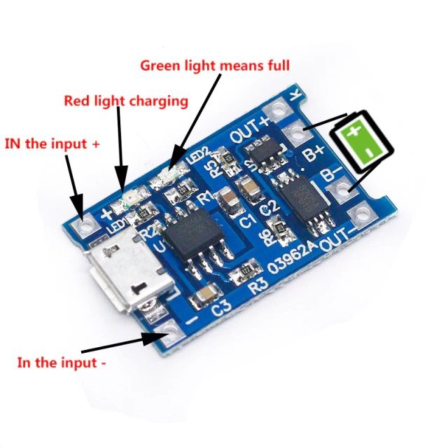 2Pcs LITHIUM BATTERY CHARGING BOARD CHARGER MODULE 03962 MICRO USB ...