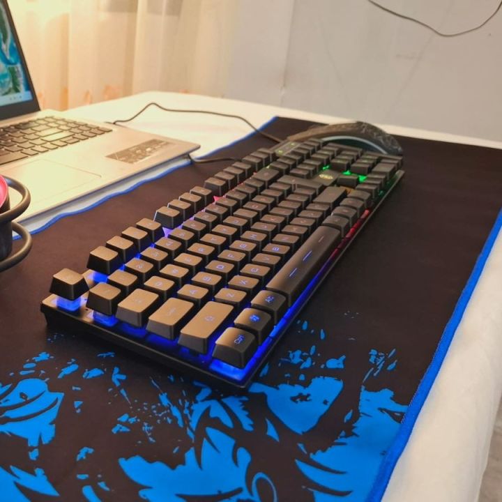 Keyboard RGB Lighted Mechanical Feel Key Board Only Wired Bosston ...