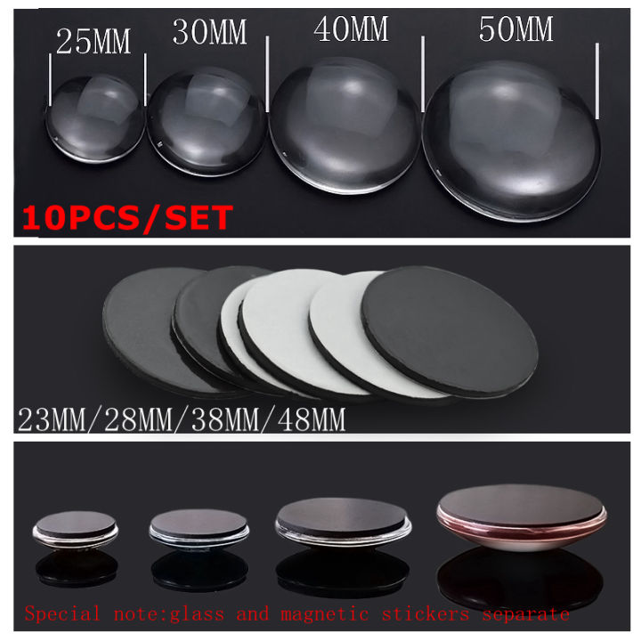 10Pcs Transparent Glass And Magnetic Stickers Fridge Magnet Handmade ...