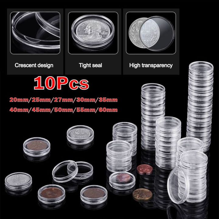 Container Clear Coinning Capsules Plastic Acrylic Coin Capsule Coinning ...
