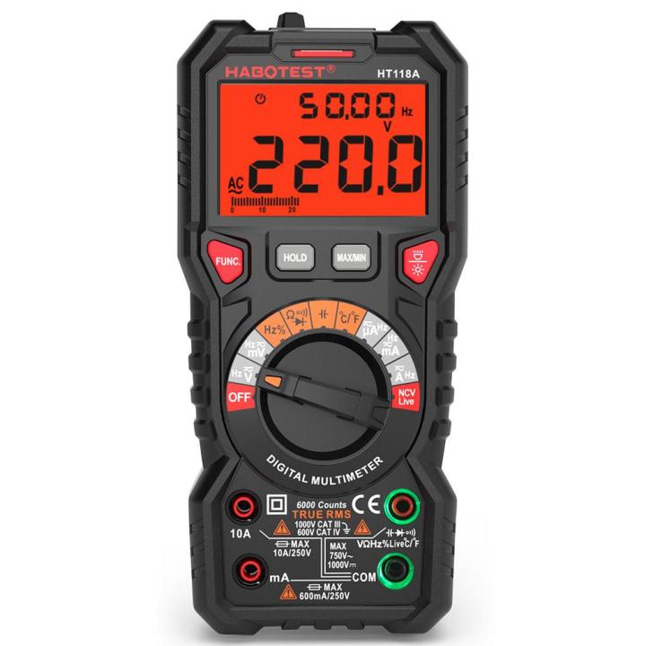 HABOTEST HT118A Digital Multimeter Auto Range Multi-meter 6000 Counts ...
