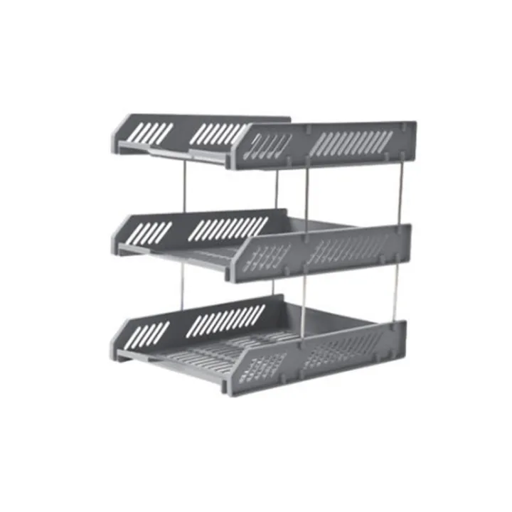 Portable Three-Layer File Rack Vertical Plastic File Storage Rack ...