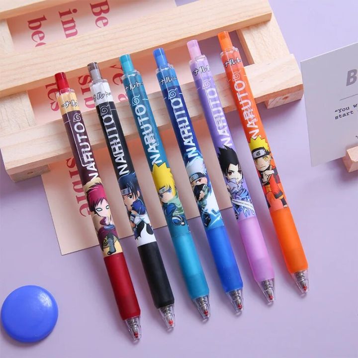 Anime Naruto Black Pen Cartoon Sasuke 0.5mm Press Bullet-point Gel Pen ...