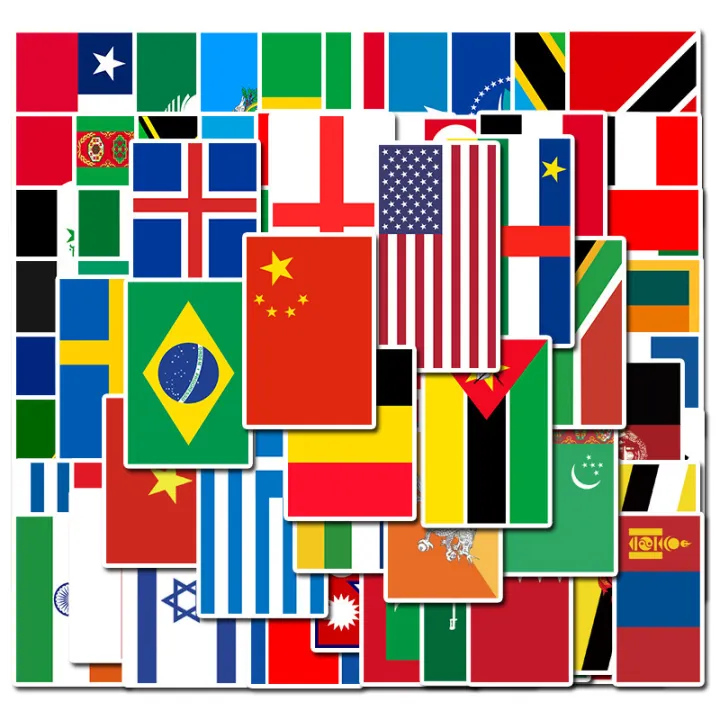 20/40pcs Flags of Countries Stickers World Country Flags Cartoon ...