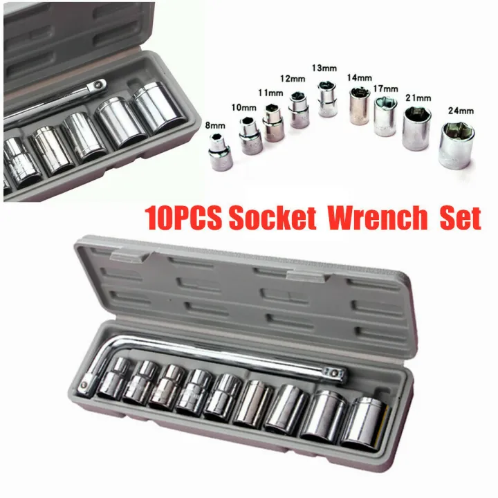10pcs Socket Set 1/2" Drive Tool Kit Wrench Car Home Repair Tools Set ...