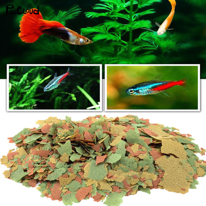 Aquarium Fish Food Flakes Fish Feeder Color Enhacin Tropical Marine ...