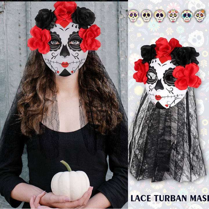 Ghost Bride Mask For Day of the Dead Halloween Mask Party Dance Cosplay ...