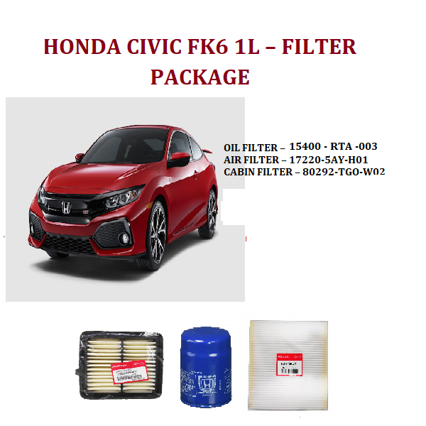 HONDA CIVIC FK6 1L – FILTER PACKAGE | Daraz.lk