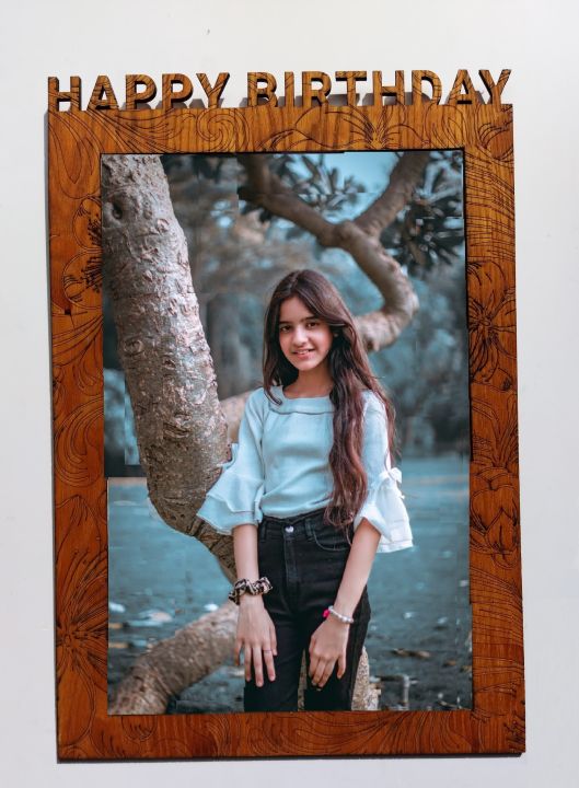 Personalized Wooden Picture Frame with your Photo and caption (10 x 8 ...