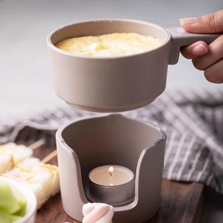 Ceramic Fondue 200ml Pot Swiss Cheese Ice Cream Chocolate Melting ...