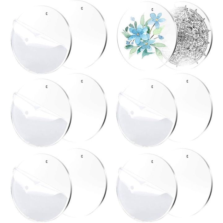 100 Pieces 2 Inch Clear Acrylic Keychains Blanks with Hole | Daraz.lk