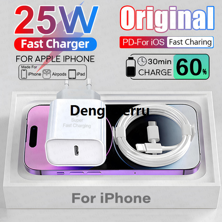 Dengfeierru For Apple Original PD 25W Quick Charger USB Type C For ...