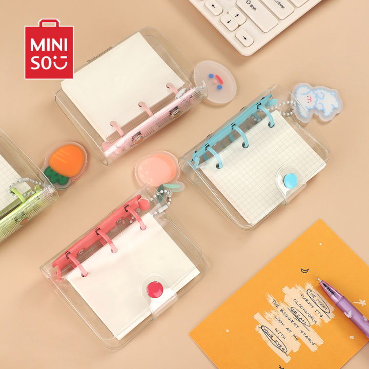 【MINISO】👍👍 Creative Cute Transparent 3 Ring Mini Loose-Leaf Hand Book ...