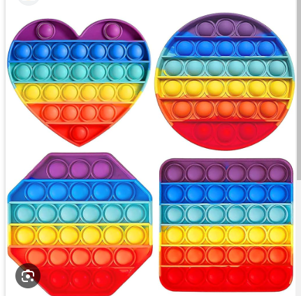 Pop It 4 Pcs Combo Pack Rainbow Colour Fidget Sensory Toys pop, Autism Special Needs Stress ...