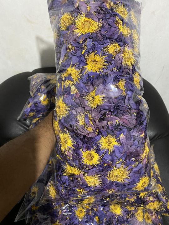 Dry Blue Lotus flowers Bulk Ceylon Nymphaea Caerulea Pure Herbal tea ...