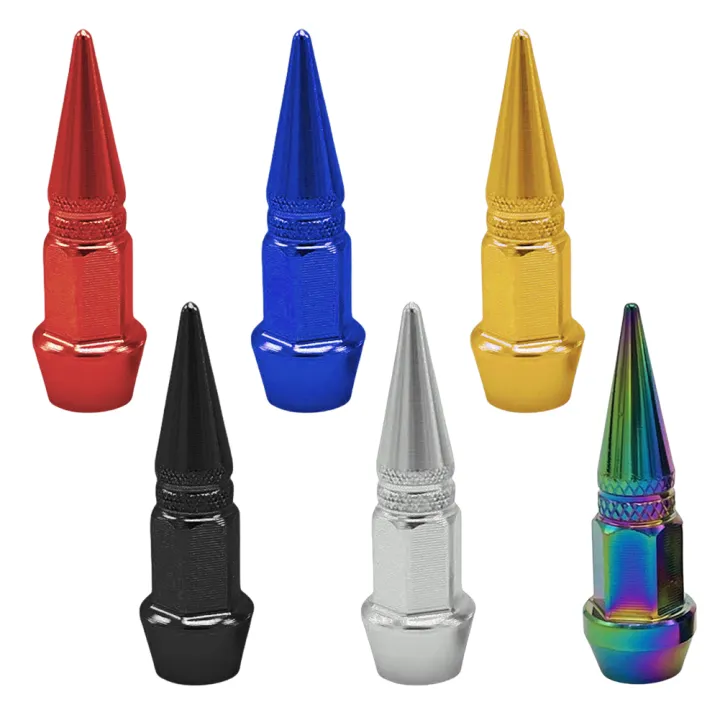 Car Tires Rim Valve Aluminum Solid Stem Nut Wheel Air Caps Car Wheel ...