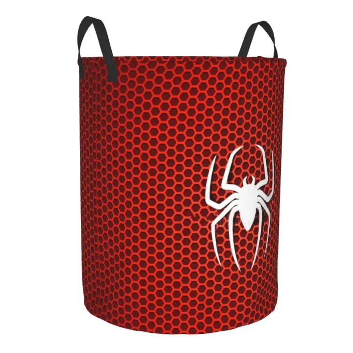 Custom Spider Cobweb Hexagon Laundry Basket Collapsible Spider Man ...